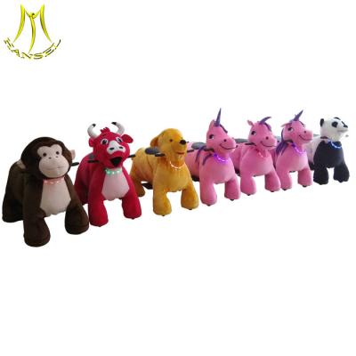 China Hansel amusement rides kiddie ride plush toys electric animal on wheel for sale
