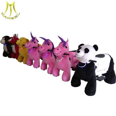 China Hansel safari plush moving electronic animal horse rides toys for sale