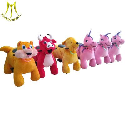 China Hansel kids animal riding happy wheels game kid ride on plush animal for sale