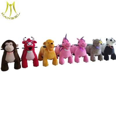 China Hansel coin operated walking kiddie ride on electronic plush animal for sale