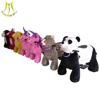 China Hansel  happy horse plush toys battery operated walking ride on panda for sale