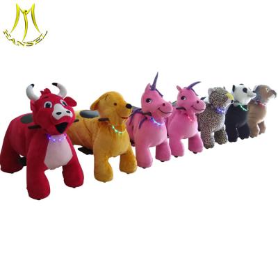 China Hansel carnival rides indoor children ride on plush motorized animals for sale