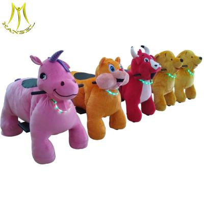 China Hansel luna park equipment coin operated plush ride on animal for sale