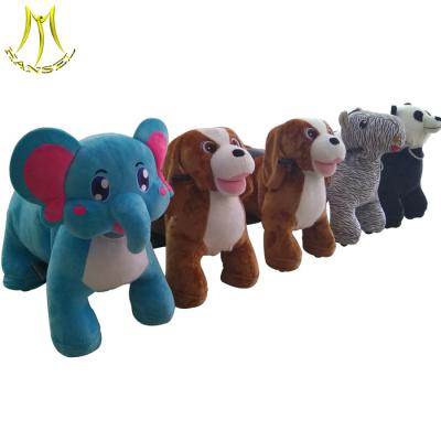 China Hansel wholesae amusement toy horse on wheels non coin operated animal ride for sale