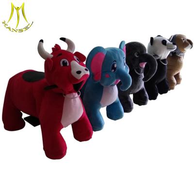 China Hansel playground indoor coin operated kids electric plush animal ride on car for sale