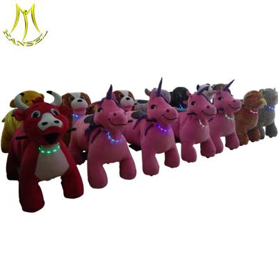 China Hansel hot selling horse ride battery operated toy motorized plush riding animals for sale