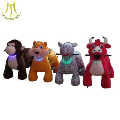 China Hansel  2018 kids coin operated stuffed animal unicorn on wheels for indoor /outdoor rides for sale