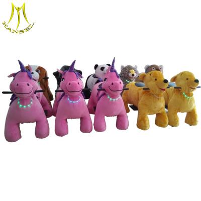 China Hansel   hot selling walking plush battery electric animal carts for kids for sale