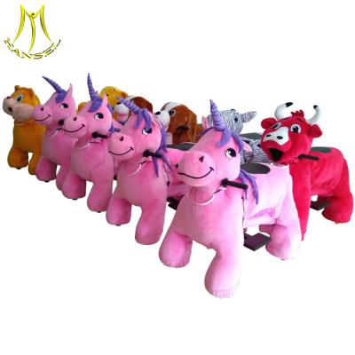 China Hansel furry motorized animals rides car kids plush animal bikes for sale