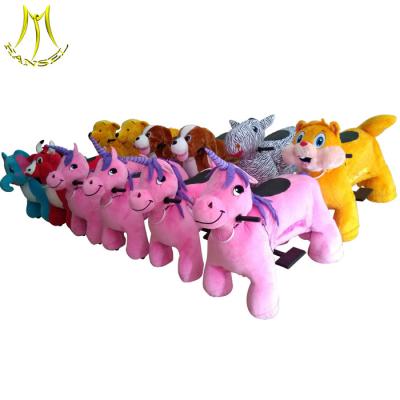 China Hansel wholesale children go kart amusement rides plush ride on animals for sale