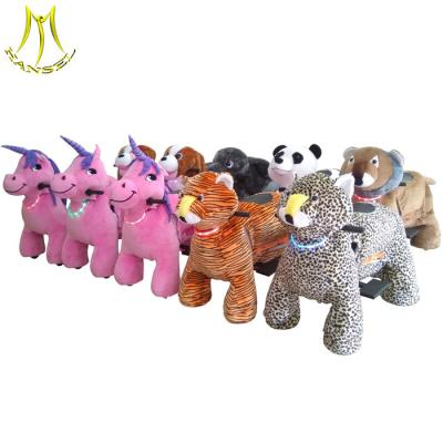 China Hansel amusement park equipment animal battery motorized plush ride for sale