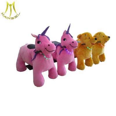 China Hansel  amusement park equipment moto animal baby toy ride on walking horse for sale