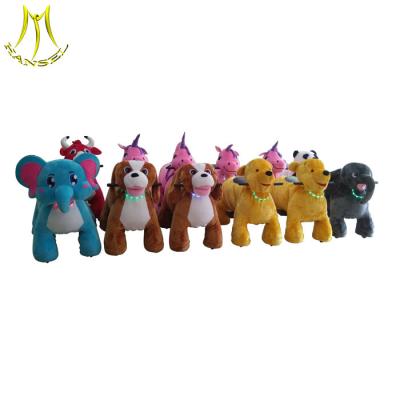China Hansel motorized plush riding animals coin operated children rides car attractions for children for sale