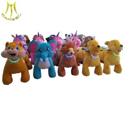 China Hansel amusement park electric indoor games plush riding motorized animals for sale