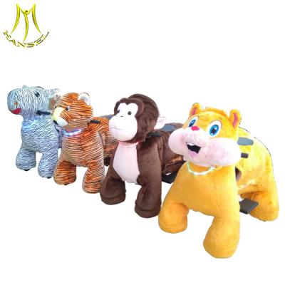 China Hansel kids amusement rides electric animal plush ride for shopping mall for sale