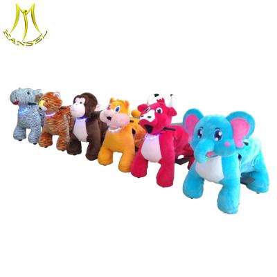 China Hansel  plush spraying machine motorized plush riding animals mall car for kids for sale