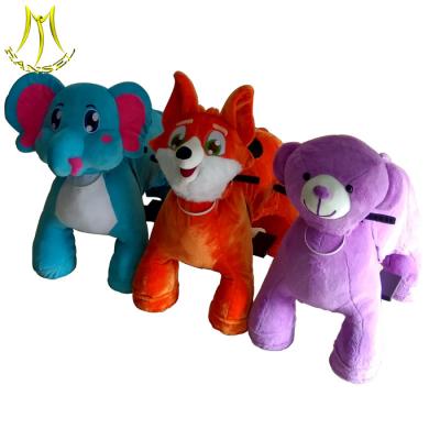 China Hansel  coin operated battery car walking robot ride plush toy ride for sale