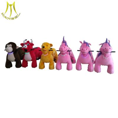 China Hansel four wheel battery powered plush animal with light  kids electric rides for sale for sale