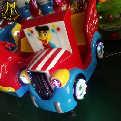 China Hansel Used fiber glass kiddie rides happy riding funny racing car for sale