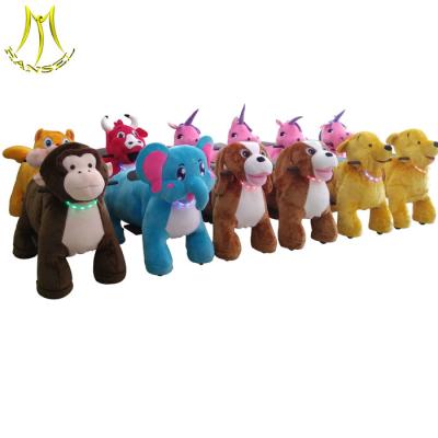 China Hansel hot-selling kids coin operated indoor plush riding motorized animals for sale
