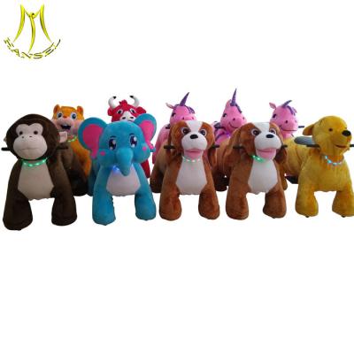 China Hansel hot sale children plush battery operated zoo animal toys ride for sale