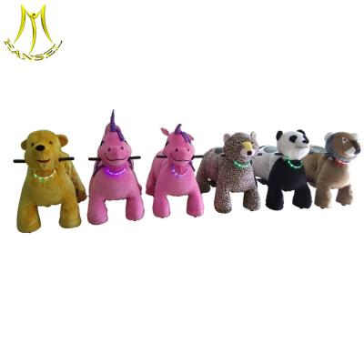 China Hansel  coin operated plush outdoor ride walking animals for shopping mall for sale