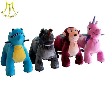 China Hansel wholesale kids indoor children funfair plush electric rideable animal in mall for sale