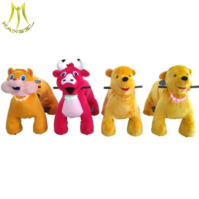 China Hansel hot selling toys kids battery operated bull plush ride for kids for sale