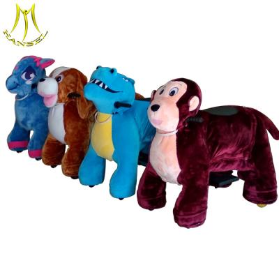 China Hansel   coin operated plush electric rideable animal kids ride on 4 wheel electric bike for sale