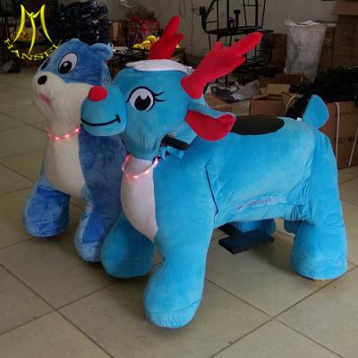 China Hansel  2018 shopping mall unicorn electronic ride on toy stuffed animals on wheels for sale