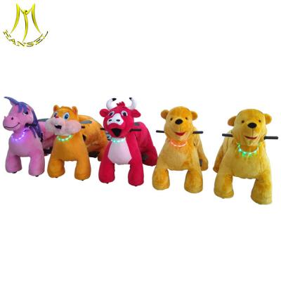 China Hansel electric furry motorized animals kids ride on plush animal for sale