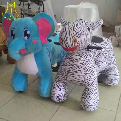 China Hansel import coin operated amusement park funny ride on plush animals for sale