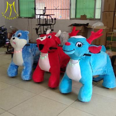 China Hansel outdoor playground  coin operated electric toy car motorized plush riding animals for sale