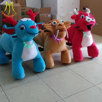 China Hansel commercial machine for kids animal electrc ride large plush ride toy on wheels for sale
