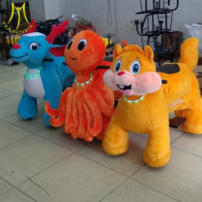 China Hansel children's electric car ride on toy plush animal rides electric animal scooter ride for sale