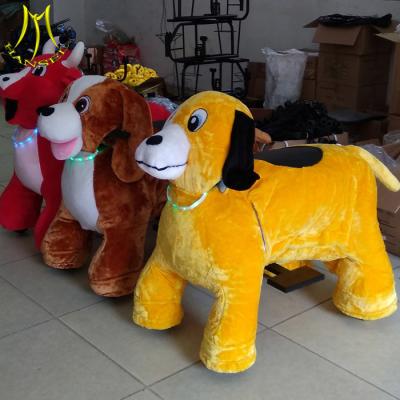 China Hansel coin operated plush animal shopping mall kids rides 150KG bearing motorized plush riding animals for sale