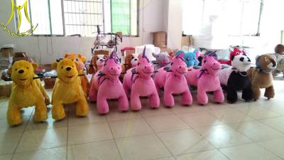 China Hansel children funfair plush battery operated zoo animal toys ride for sale