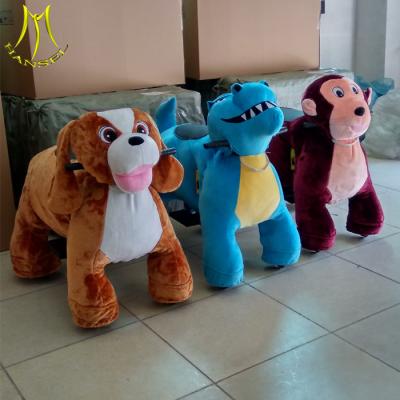 China Hansel Guangzhou wholesale Motorized plush riding animals battery powered walking horse for sale