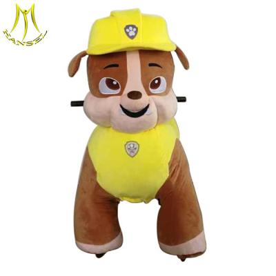 China Hansel commercial plush animals dog scooter kids plush walking paw patrol ride on shopping mall for sale