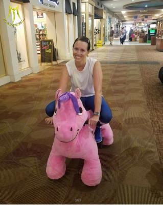 China Hansel  kids plush motorized animals walking unicorn scooter rides for park animals for sale