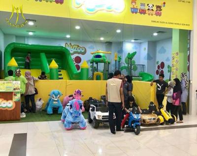 China Hansel  wholesale coin operated animal electric car kids plush rocking horse for sale