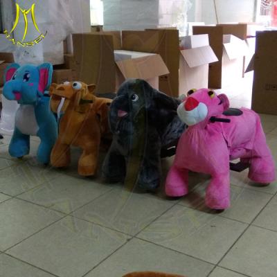 China Hansel hot selling children electric plush battery operated zoo animal rides for sale