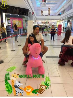 China Hansel non coin operated electric mountable plush motorized animal for shopping mall for sale