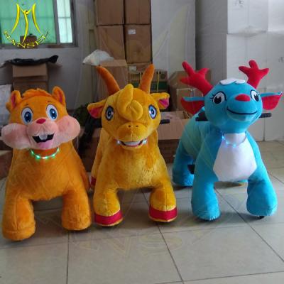 China Hansel electronic stuffed toys indoor coin operated ride animal scooters for sale