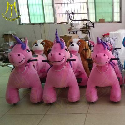 China Hansel amusement park hot selling kids electric ride on plush animals for sale