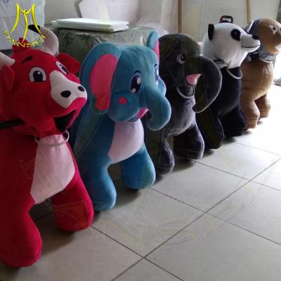 China Hansel High quality plush coin operated electric kids ride on stuffed animals for sale