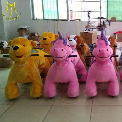 China Hansel amusement games stuffed electric battery operated ride on animals for sale