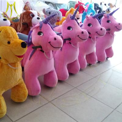 China Hansel electronic walking battery operated kids plush animals scooter for sale