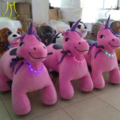 China Hansel coin operated electric plush outdoor ride walking animals for sale