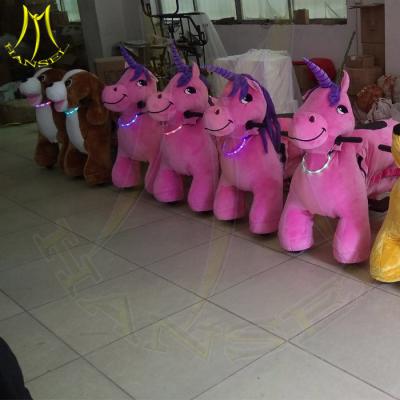 China Hansel shopping mall coin operated children ride on electric plush animals for sale
